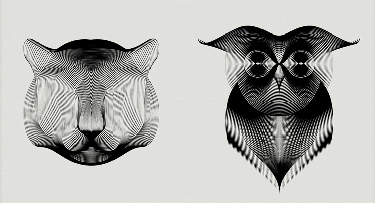Animals in Moiré, ilustraciones de animales de Andrea Minini - El ...